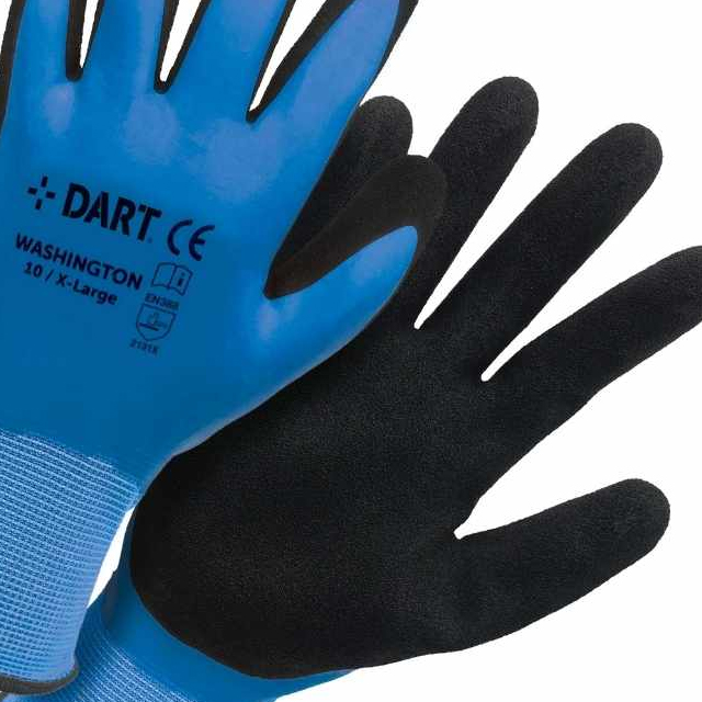 Dart Washington Blue Thermal Waterproof Latex Gloves Extra Large, Size ...