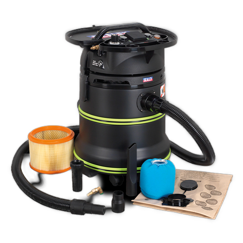 Sealey DFS35M Vacuum Cleaner Industrial Dust-Free Wet/Dry 35L 1000W ...